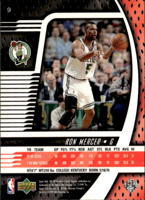 1998 UD Ionix Ron Mercer 9 Celtics | eBay