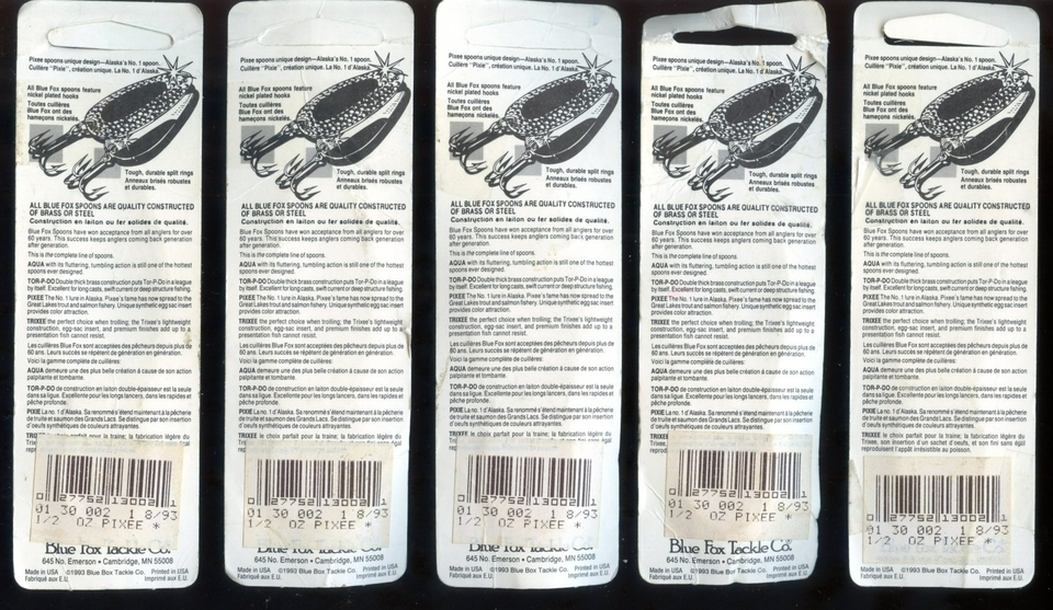 Vintage 5 Blue Fox Pixie Spoons 1/2 oz New in Package | eBay