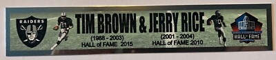 TIM BROWN & JERRY RICE OAKLAND RAIDERS FULL COLOR NAME PLATE | eBay