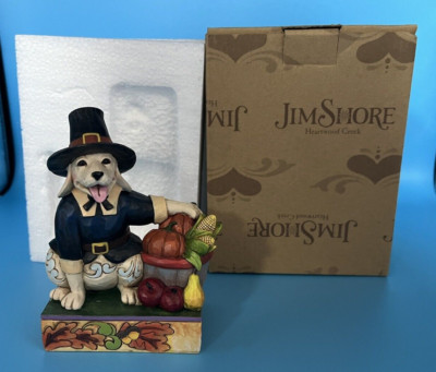 Signed Jim Shore "A Harvest Tail" Yellow Labrador Dog Figurine 4034443 ...