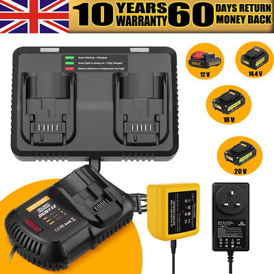 For Dewalt 12V 18V Li-Ion XR Battery Dual Charger DCB101 DCB105 DCB107 ...