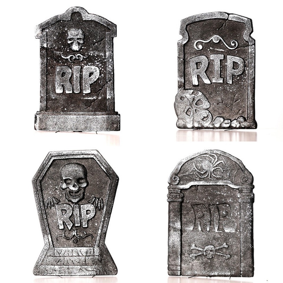 Halloween Tombstone Skeleton Tombstone Haunted House RIP Stone Grisly ...