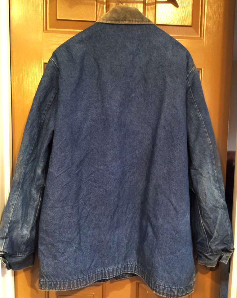 Big Ben Denim Chore Coat Sz 44Long Barn Canvas Blanket Lined Corduroy ...