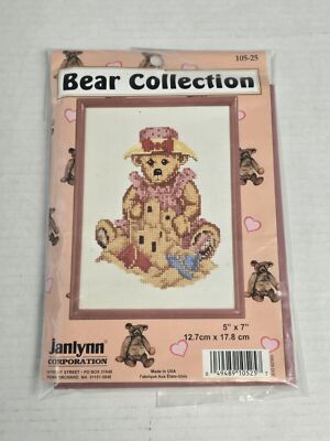 JANLYNN Counted Cross Stitch Kit BEAR COLLECTION Frame #105-25 USA New ...