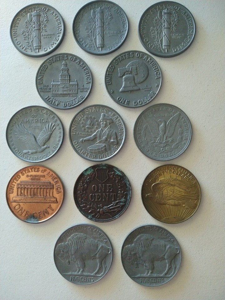 Lot of 13 Large Souvenir Coins Oversized Novelty Medal 3" | eBay
