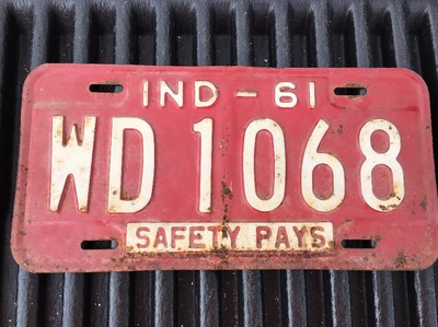1961 Indiana License Plate WD 1068 | eBay
