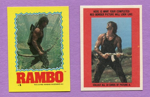1985 TOPPS RAMBO STICKER CARD #1 SYLVESTOR STALONE | eBay