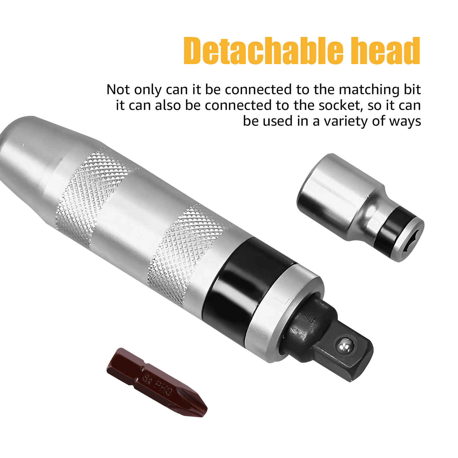 12X Impact Screwdriver and Screw Extractor Kit with 8 Drill Bits and 1 ...