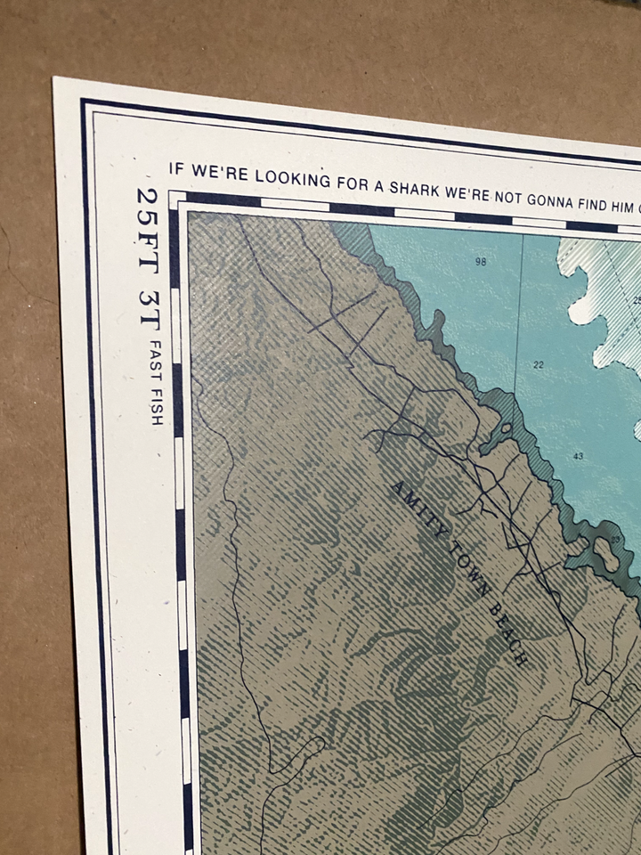 JAWS poster by Anthony Petrie Chum Chart Screen Print horror shark ...