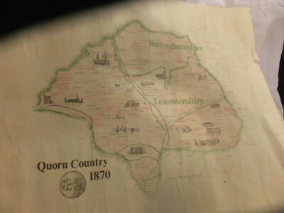Leicestershire Map QUORN COUNTRY 1870 inc Nottingham Hunting | eBay UK