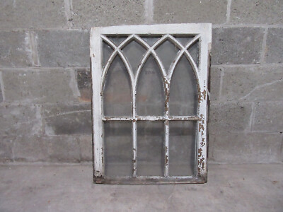 ~ ANTIQUE VICTORIAN WINDOW GOTHIC ARCHES ~ 24.75 X 32.5 ~ ARCHITECTURAL ...