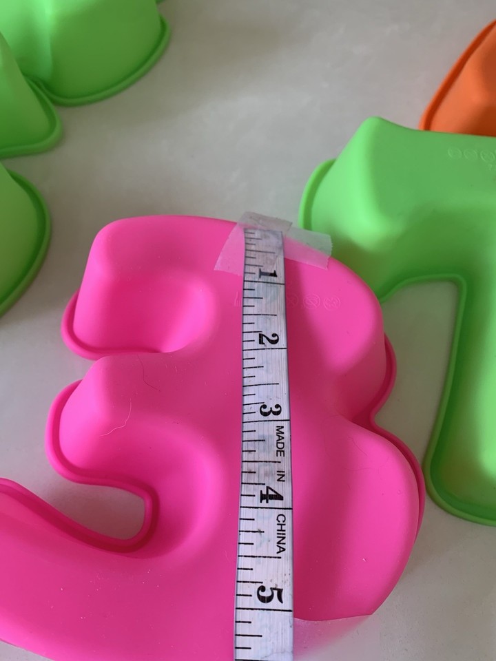 Silicone NUMBER Pans LARGE Cake Pan 6" Cake Molds Baking 3D Birthday ...