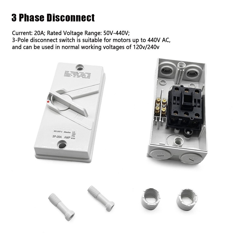 Enclosed motor isolation switch 20A 440V AC isolation switch | eBay
