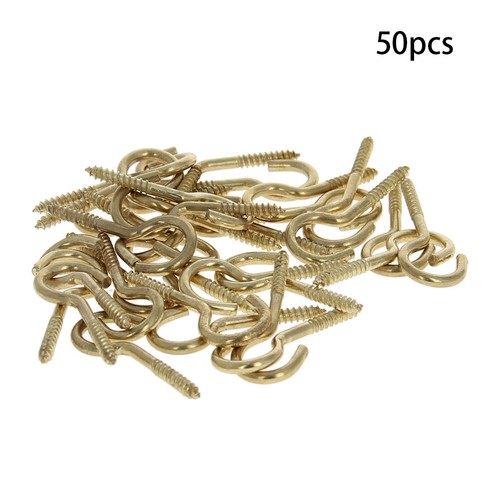 50Pcs 30mm Eye Pins Eyelets Screw Threaded Open Hook Copper Plating ...