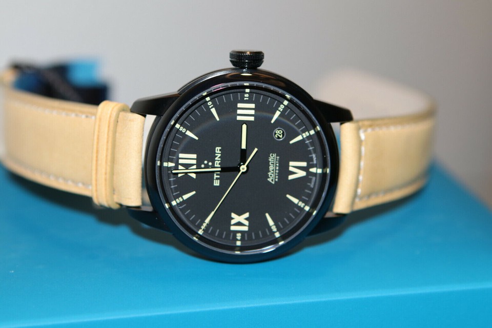 Eterna Eternity Adventic Date Men's Swiss Made Automatic Slim Watch ...