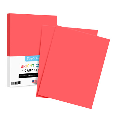 Light Red Bright Color Cardstock, 65lb Cover (176GSM), 8.5 x 11, 50 ...