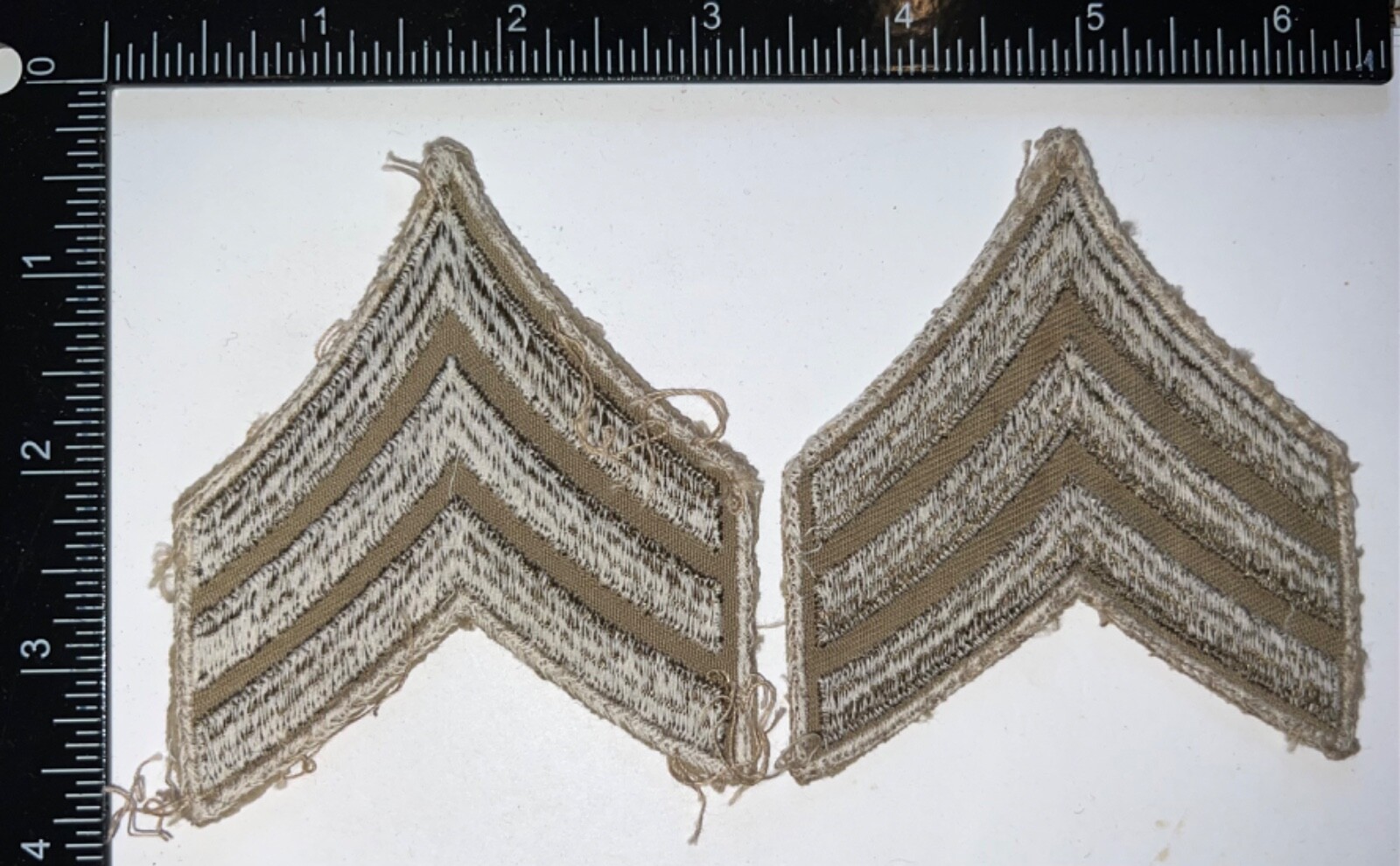 WWII US Army AAF Khaki Summer Buck Sgt Sergeant Stripes Chevrons PAIR ...