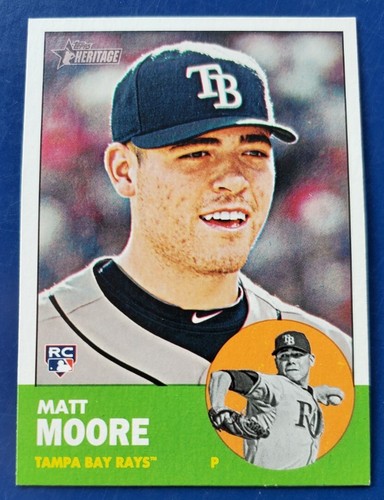 2012 Topps Heritage Matt Moore Tampa Bay Rays #391 RC | eBay