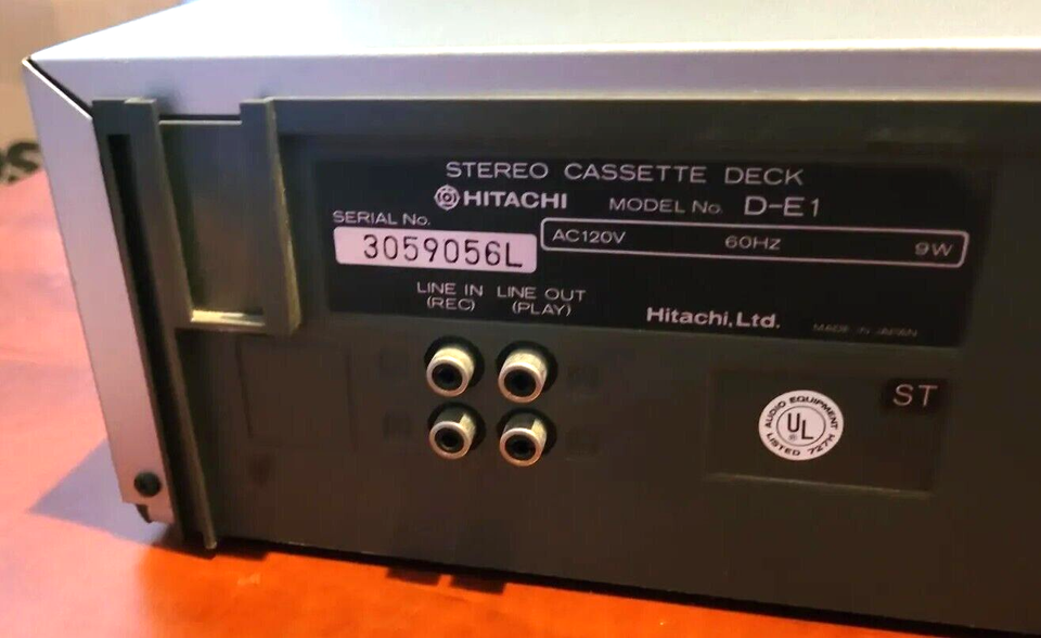 Vintage Hitachi D-E1 Stereo Cassette Tape Deck RARE | eBay