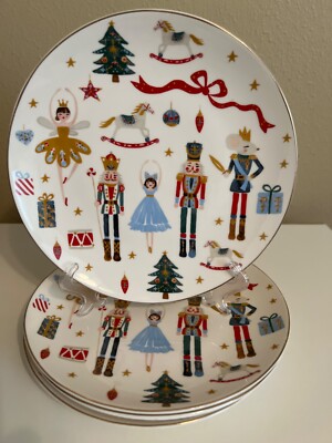 Grace Teaware The Nutcracker 8” Salad Dessert Plate Set of 4 NEW ...