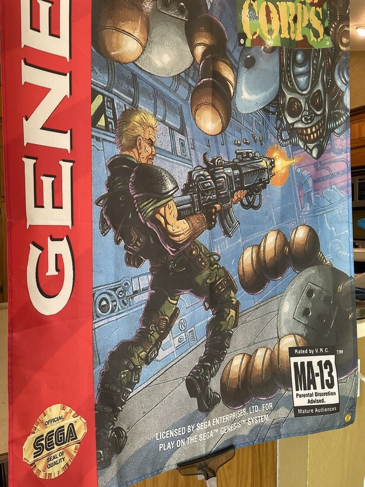 Contra Hard Corps 5ft Flag Sega Genesis 1994 Banner Poster Konami ...