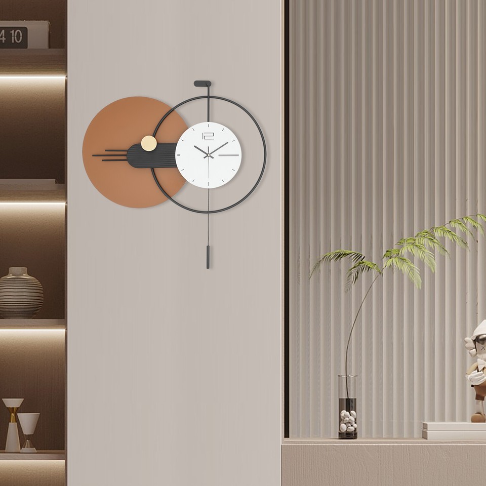 Modern Wall Clock, Wall Clock with Pendulum, Large Modern Clock for ...