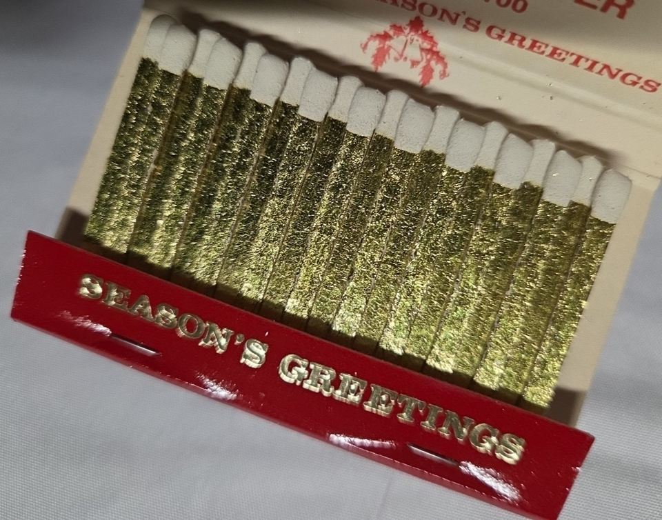 Holiday Match Books Seasons Greetings Partridge Glitter Matches Bank ...