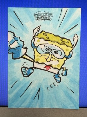 2025 Topps Chrome SpongeBob SquarePants Sketch Superhero Luke Seavers 1 ...