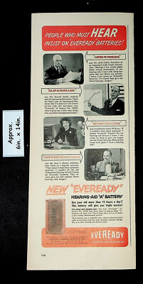1949 EVEREADY Hearing-Aid "A" Battery Insist Eveready Batteries Print ...