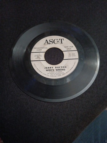 JERRY DAYTON 45 Who's Wrong / Loving You PROMO on Ascot northern soul ...