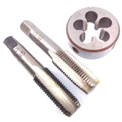 HSS M14 x 1.5mm Taper & Plug Tap & M14 x 1.5mm Die Metric Thread Right ...