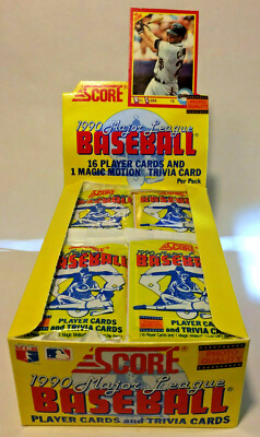 1990 Score Baseball Cards, 1 Unopened Sealed Wax PACK From Wax Box, 16 ...