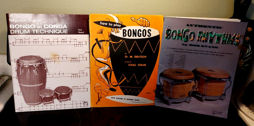 Lot of 3 Bongo Books: Bongo Rhythms Bob Evans/Bongo Conga Techniques Ted Reed + | eBay