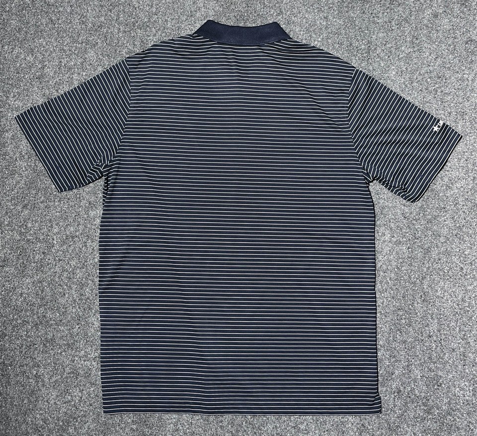 Mens Nike Golf Polo Athletic Shirt Size L Large Navy Blue Dri Fit ...
