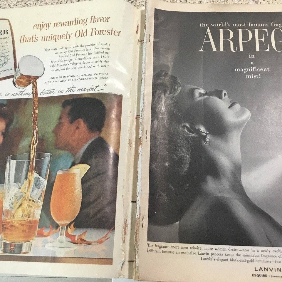 VINTAGE ESQUIRE MAGAZINE FOR MEN JANUARY 1960 ADS ARTICLES ETC 155 ...