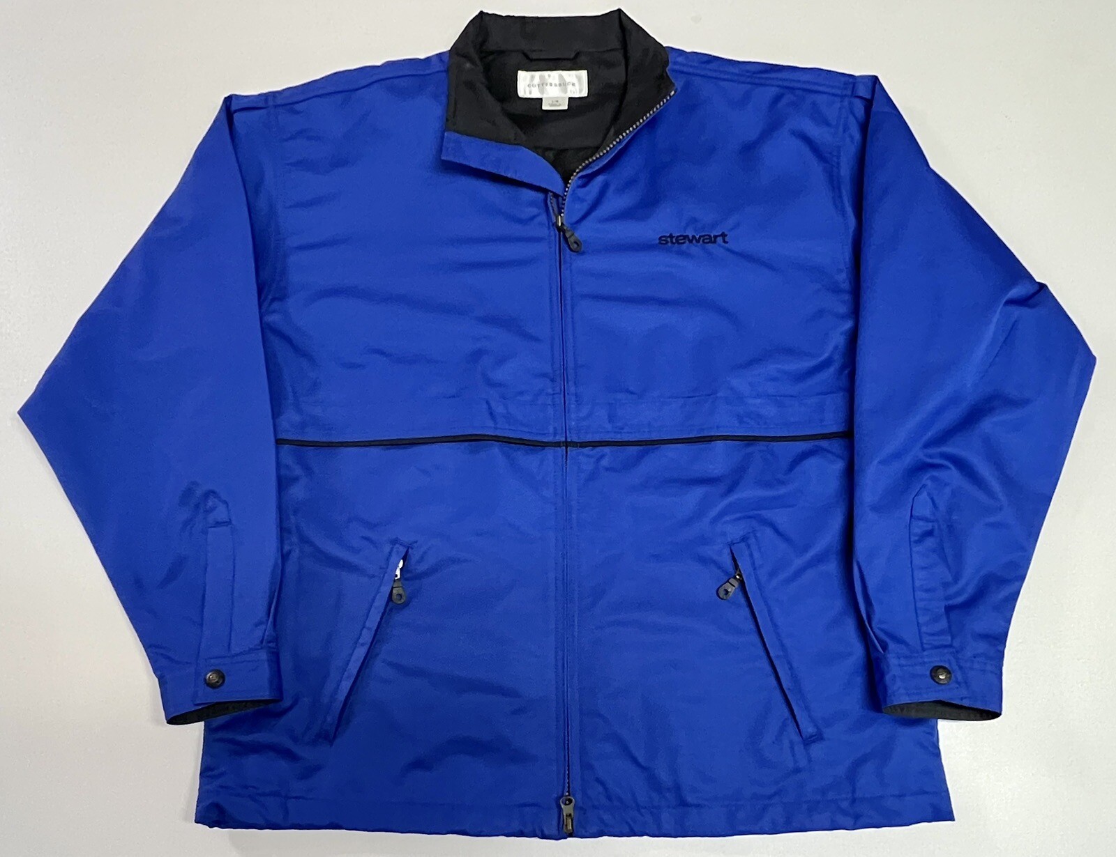 Cutter & Buck Zip Vented Windbreaker Jacket Coat Blue Black Size L/G ...