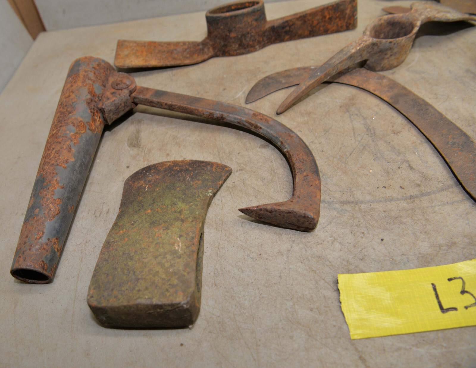 7 antique tools blacksmith forged adze axe peavy hoe collectible ...