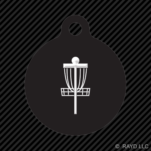 Frisbee Disc Golf Keychain Round with Tab dog engraved many colors PDGA ...