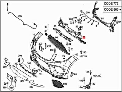 Genuine MERCEDES W166 GLE W166 M-CLASS Basic carrier for bumper ...