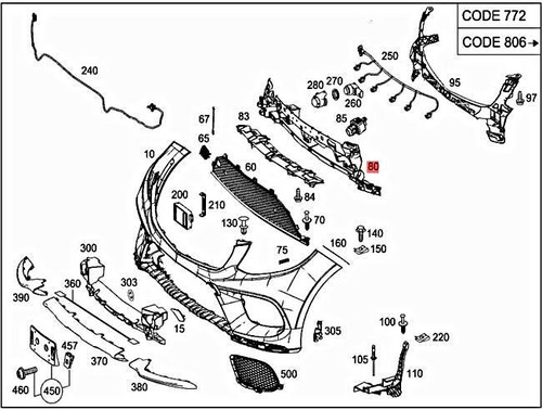 Genuine MERCEDES W166 GLE W166 M-CLASS Basic carrier for bumper ...