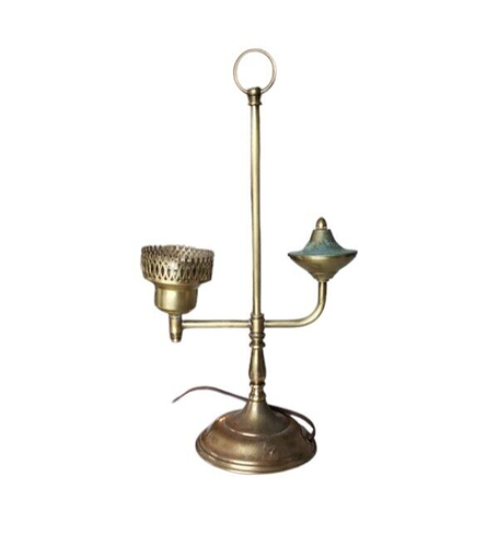 ANTIQUE VINTAGE BRASS STUDENT LAMP ELECTRIFIED NO SHADE | eBay