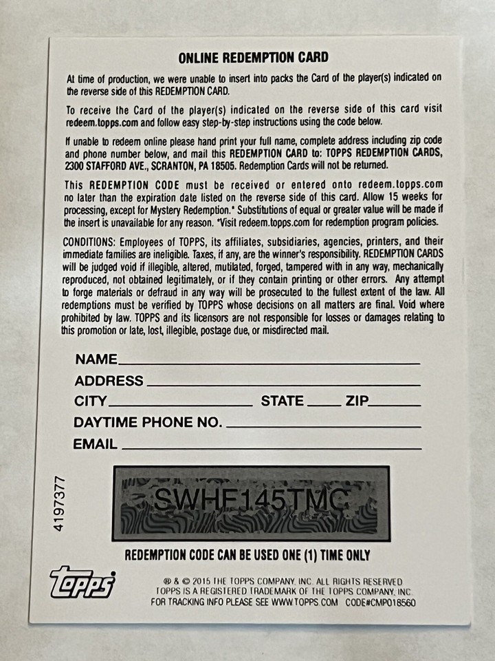 2015 TOPPS STAR WARS HIGH TEK AUTOGRAPH BLACK HARRISON FORD REDEMPTION ...