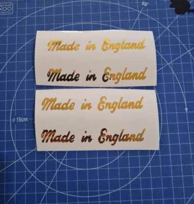 MADE IN ENGLAND Vinyl STICKER DECALS x4 Pcs Classic Vintage Motorcycle ...