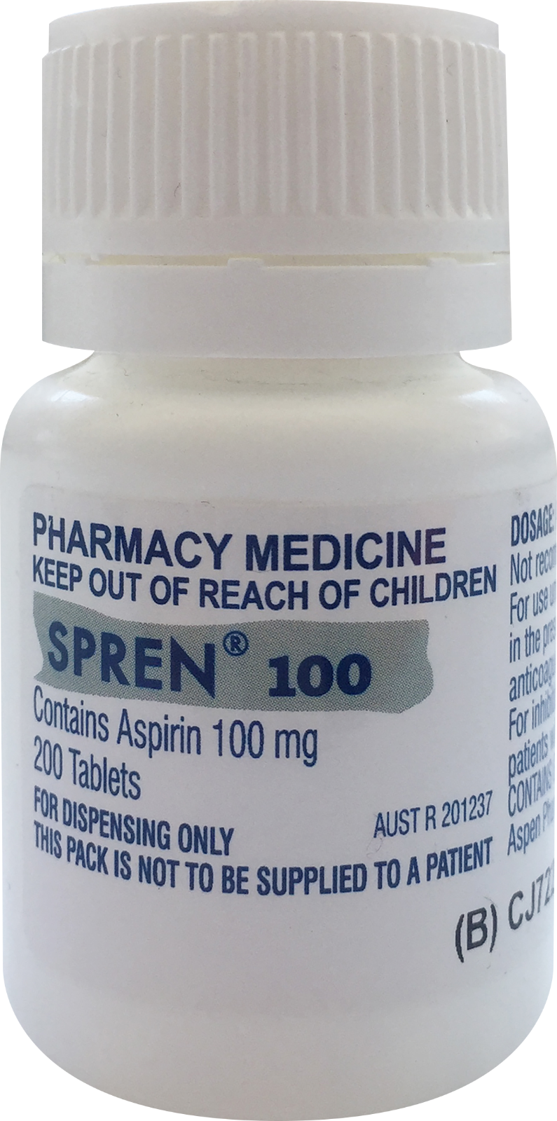 SPREN LOW DOSE ASPIRIN 100 MG 200 TABLETS BOTTLE Best Price | eBay ...