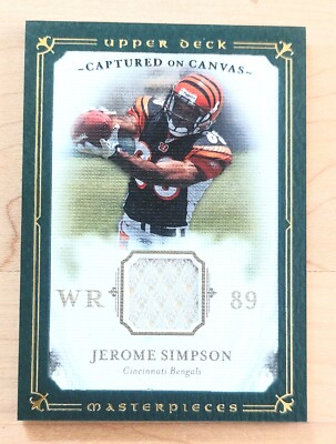 2008 Upper Deck Masterpieces JEROME SIMPSON Framed Memorabilia RC ...