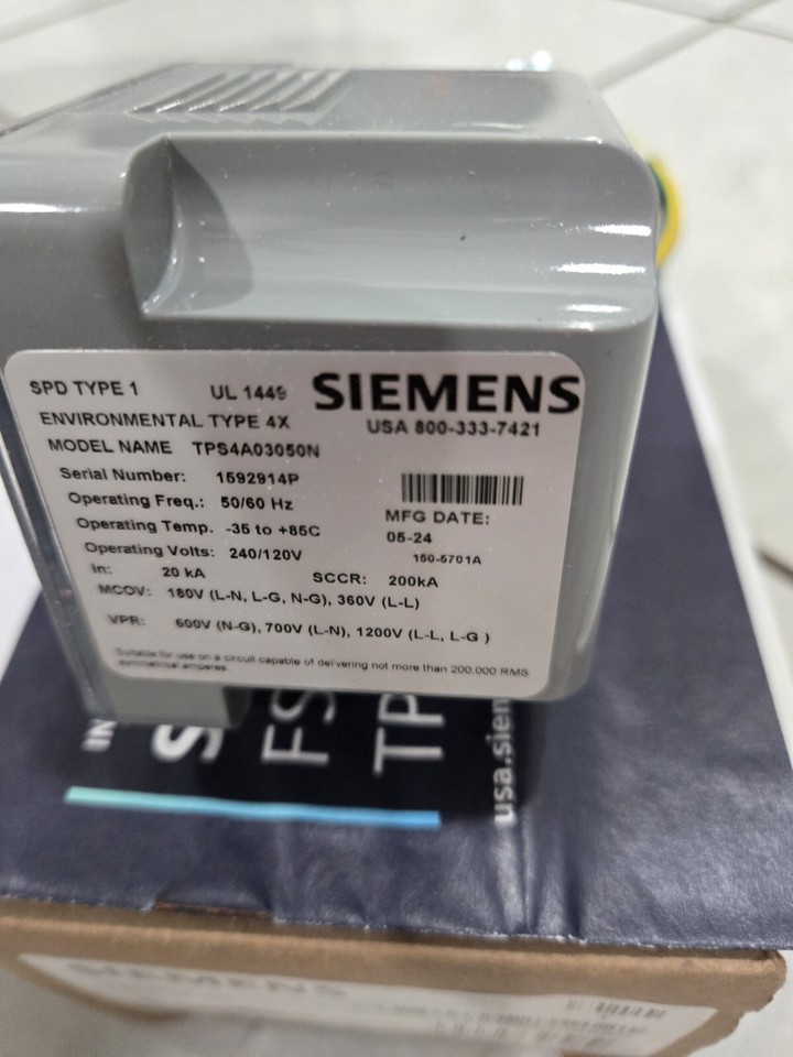 🔥Siemens TPS4 SPD Surge Protection Devices TPS4A03050N 120/240V, 10,3W ...