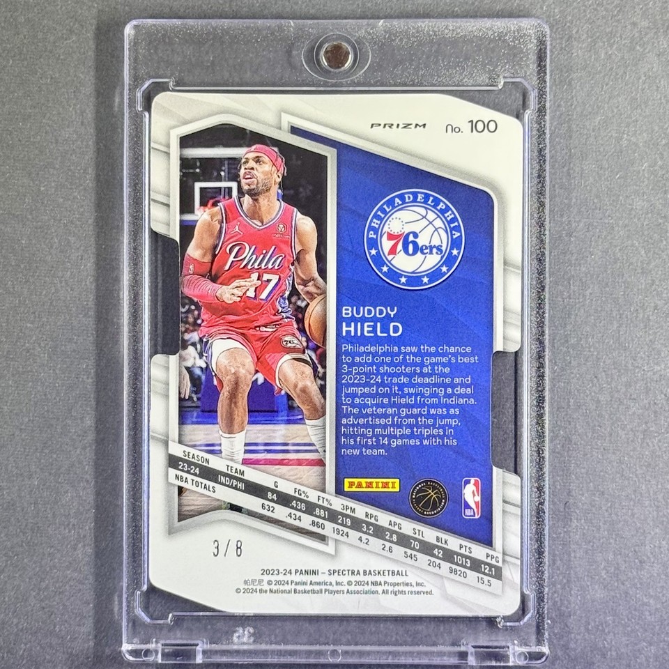 BUDDY HIELD 2023-24 PANINI SPECTRA #100 UNIVERSAL PRIZM DIE-CUT SSP /8 ...