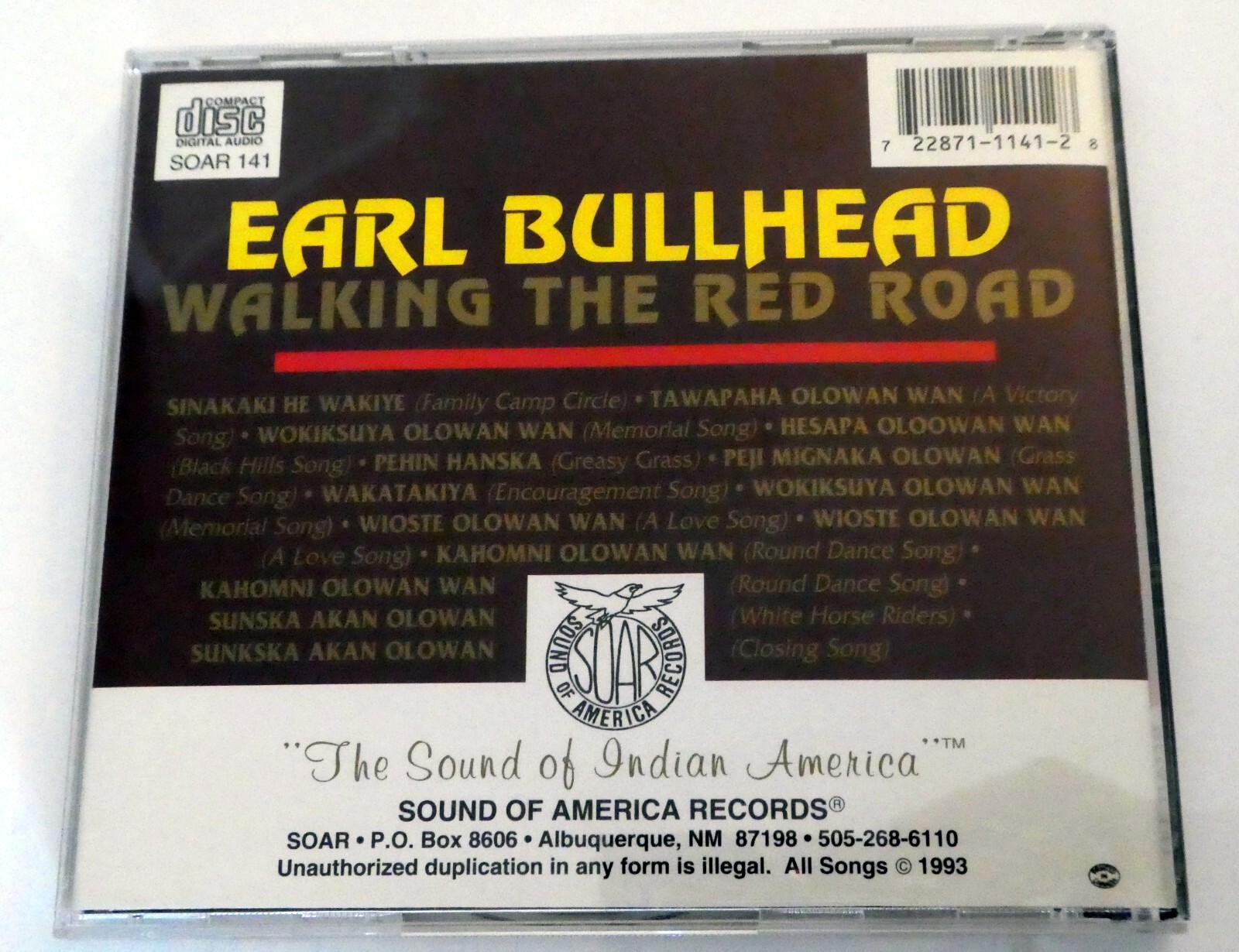 Walking the Red Road by Earl Bullhead (CD, May-2005, Soar) for sale ...