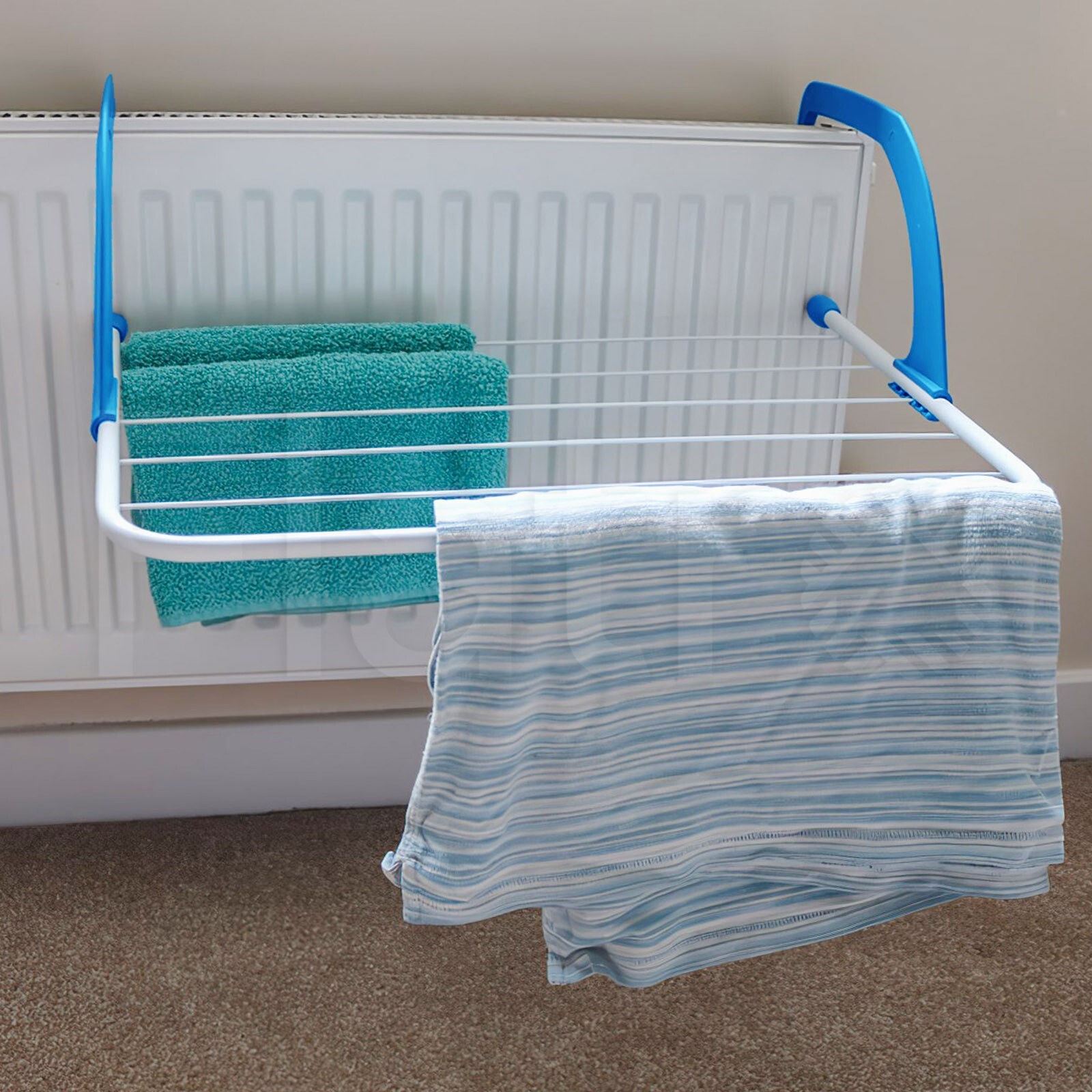 Foldable Indoor-Outdoor Clothes Radiator Airer Non-Slip Laundry Drying ...