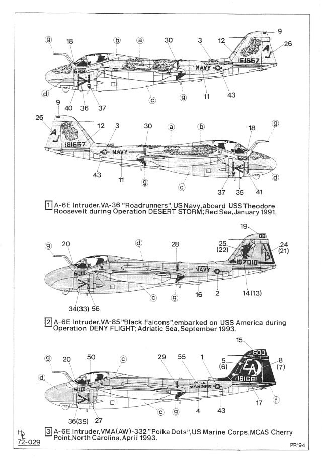 Hi-Decal 1/48 Grumman A-6E A-6 Intruder Navy Marines Desert Storm Era ...